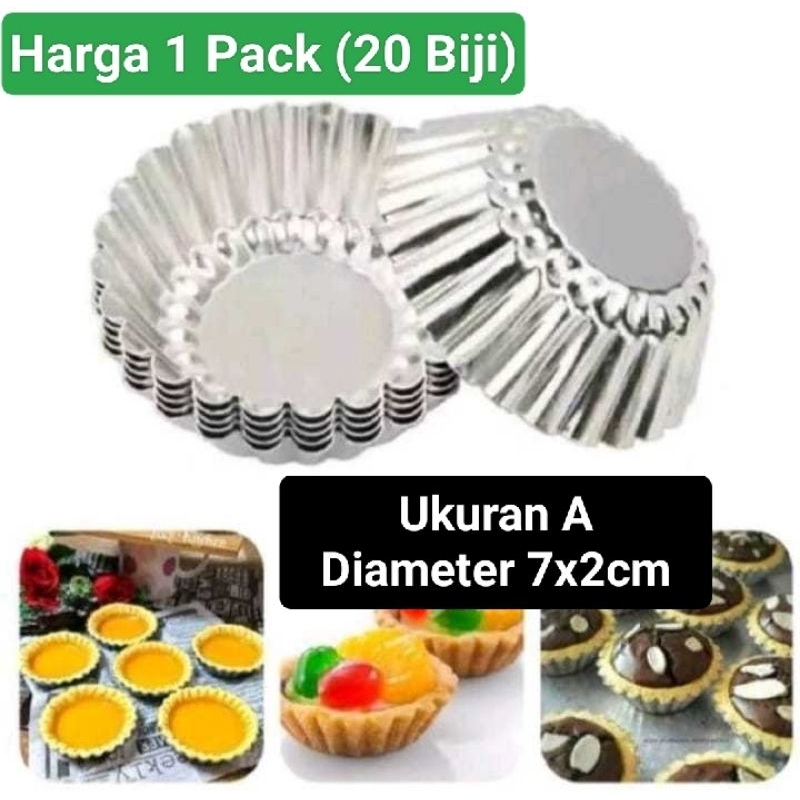 Jual cetakan kue PAI cetakan kue PIE SUSU ukuran A harga 1 Pack isi 20 ...