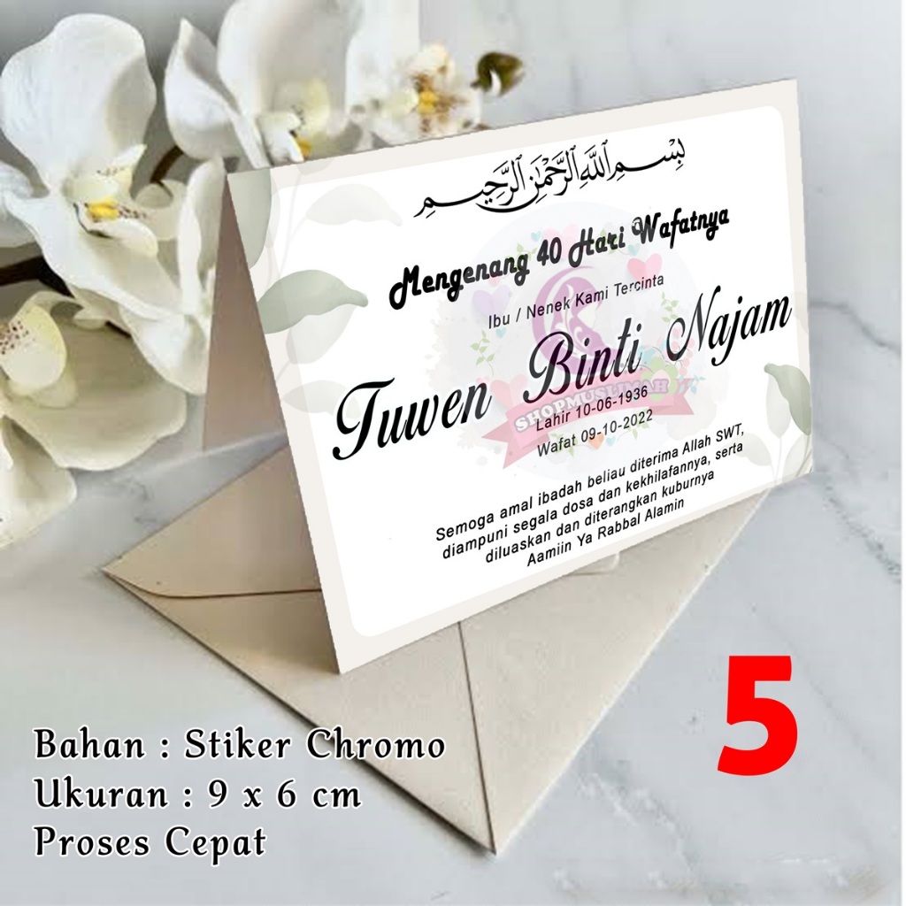 Jual Stiker Tahlilan 40 Harian Kematian Wafat Sticker Kematian 100 Hari ...