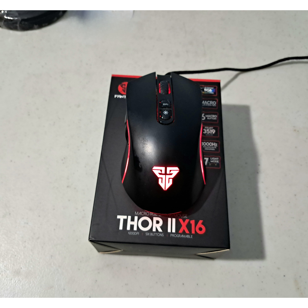Jual FANTECH THOR II X16 Gaming Mouse RGB Macro Kondisi Normal Full Set ...
