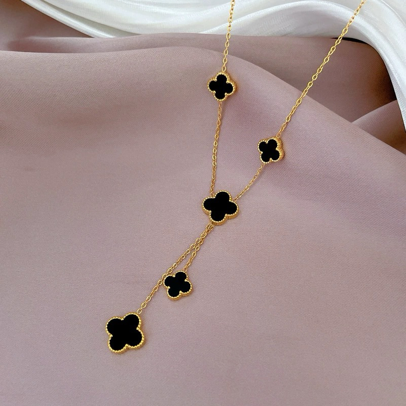 Jual Kalung Titanium Wanita Model Clover Rumbai Anti Luntur Dan Anti ...