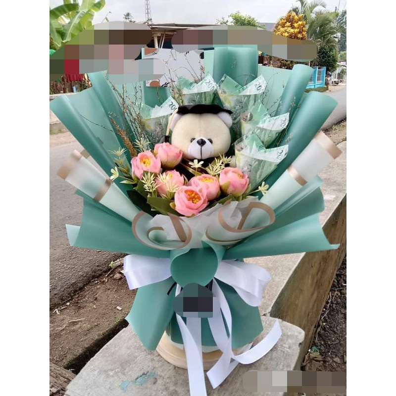 Jual buket boneka bunga wisuda murah bouqet bucket | Shopee Indonesia