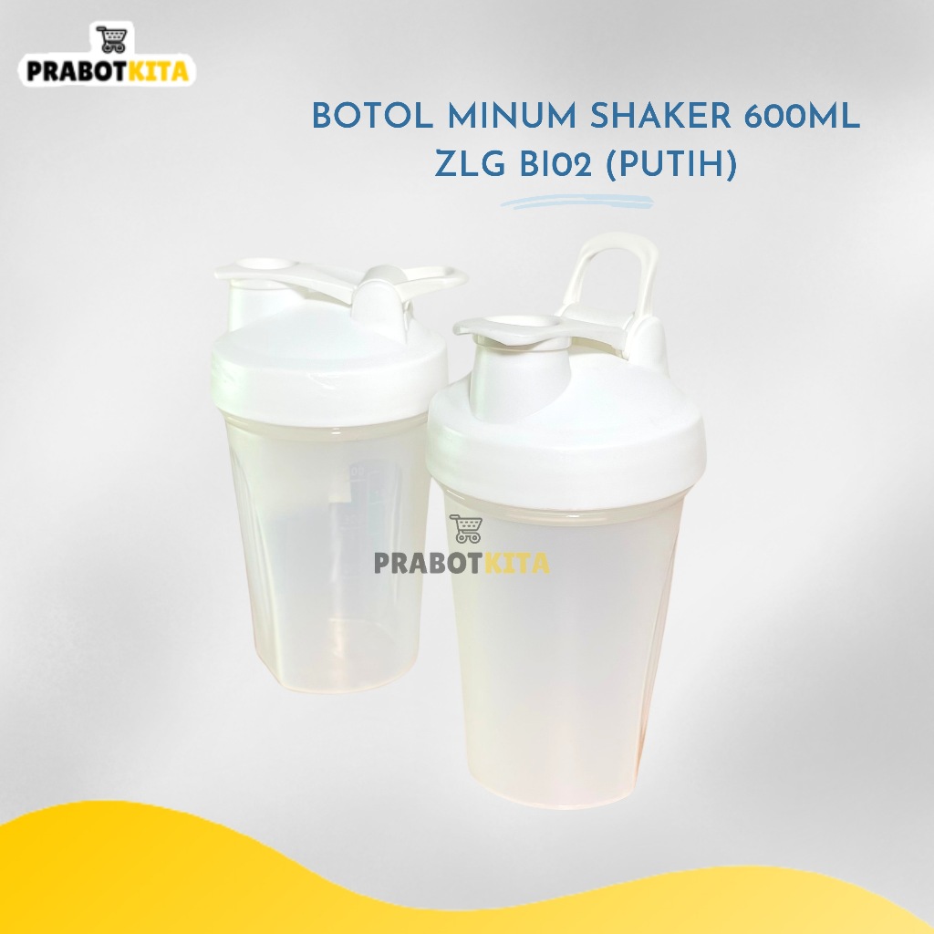 Jual BOTOL SHAKER PUTIH 600ML/ Botol Shaker Gym ZLG/ Shaker Bottle ...