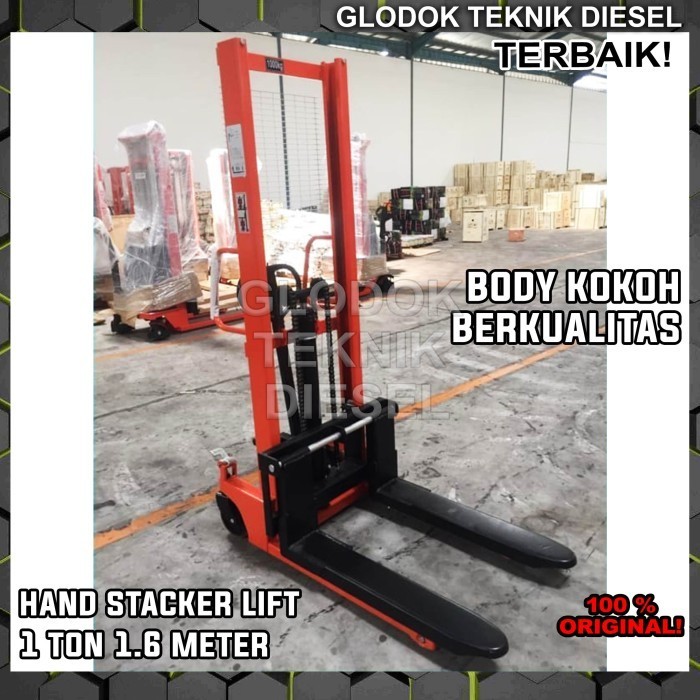 Jual Hand Stacker Lift Manual 2 Ton x 1.6 Meter Alat Angkat Barang ...