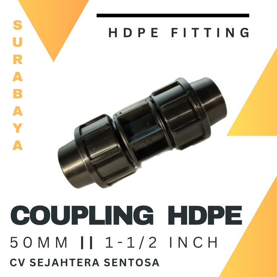 Jual Sock HDPE 50mm 1 1/2" Coupling Compression Sok Fitting Sambungan ...