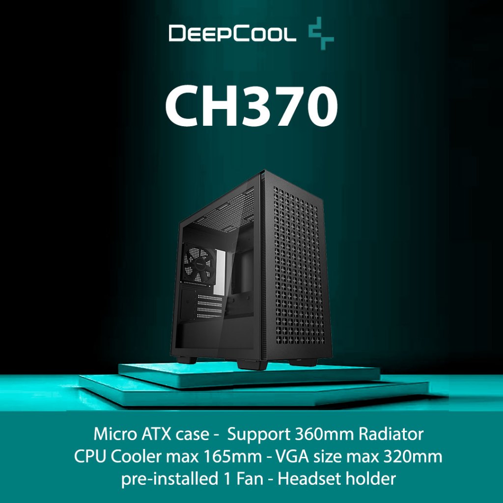 Jual Deepcool CH370 Black Compact Powerhouse Casing Komputer | Shopee Indonesia