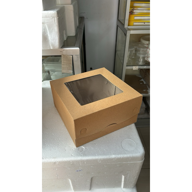 Jual [ isi 10 ] Dus Kraft Box 25 x 25 x 12 Jendela Dus Kue Kemasan kue ...