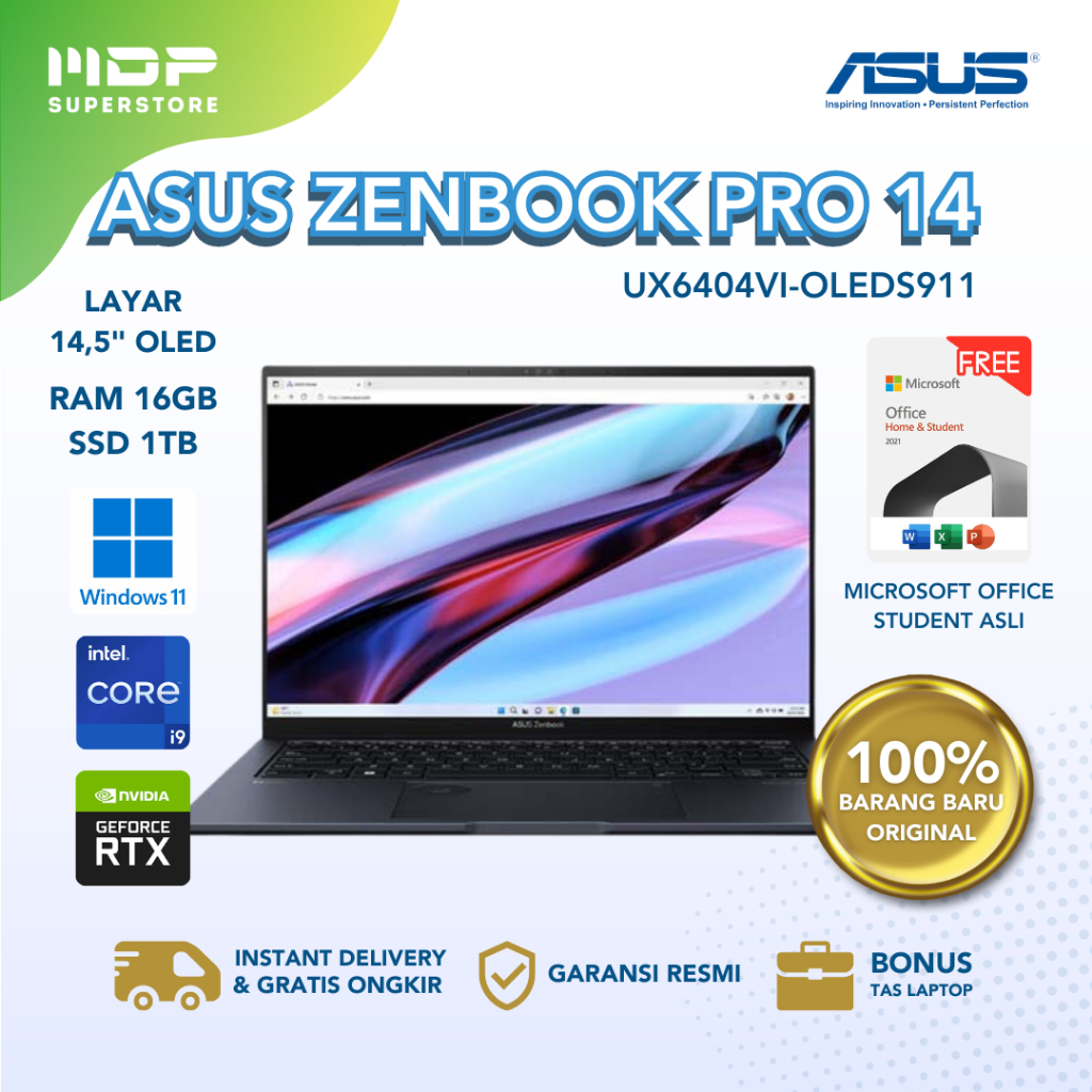Jual LAPTOP ASUS ZENBOOK PRO 14 14 UX6404VI-OLEDS911 : I9-13900H ...
