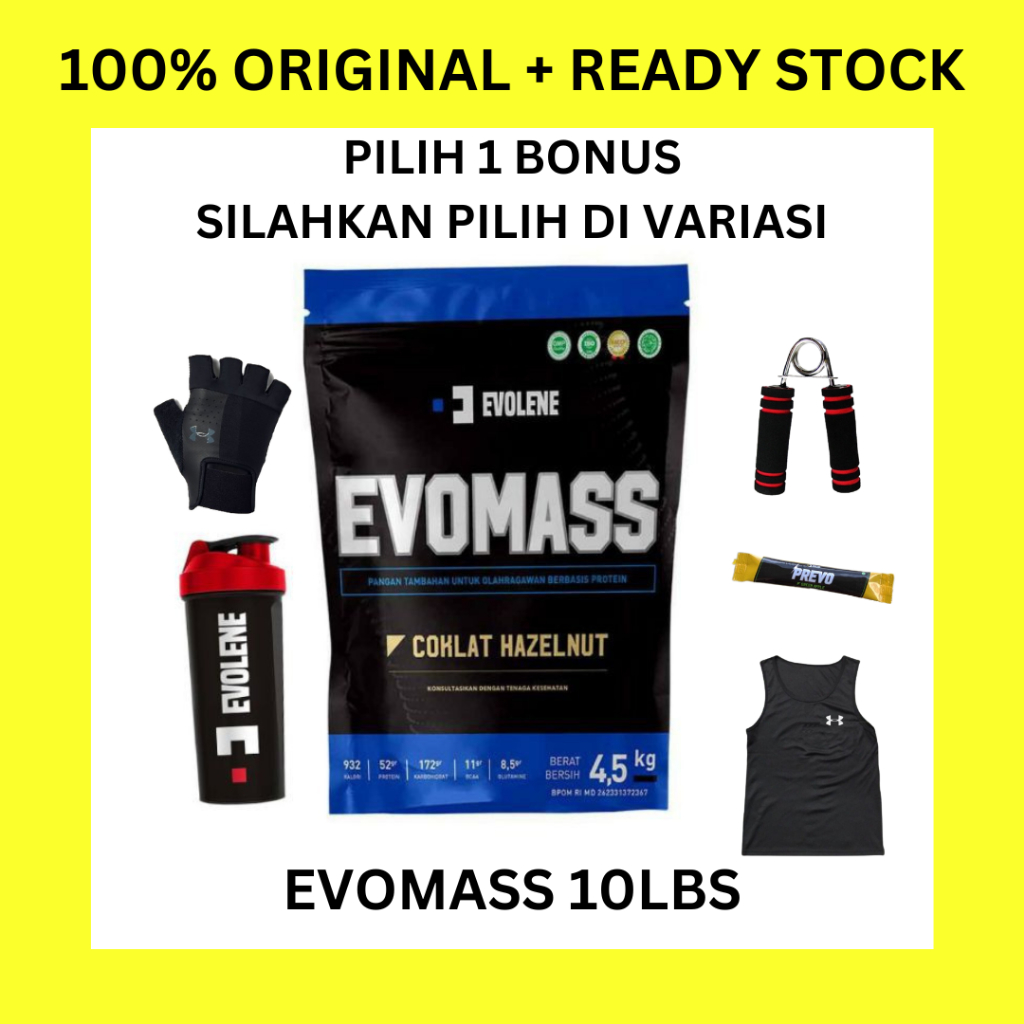 Jual Evolene Evomass 10 lbs (4,5kg) Evo Mass Evomas Susu Protein Coklat ...
