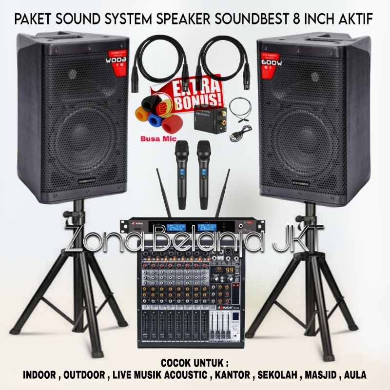 Jual PAKET SOUND SYSTEM INDOOR KARAOKE LIVE MUSIK SPEAKER SOUNDBEST 8 ...