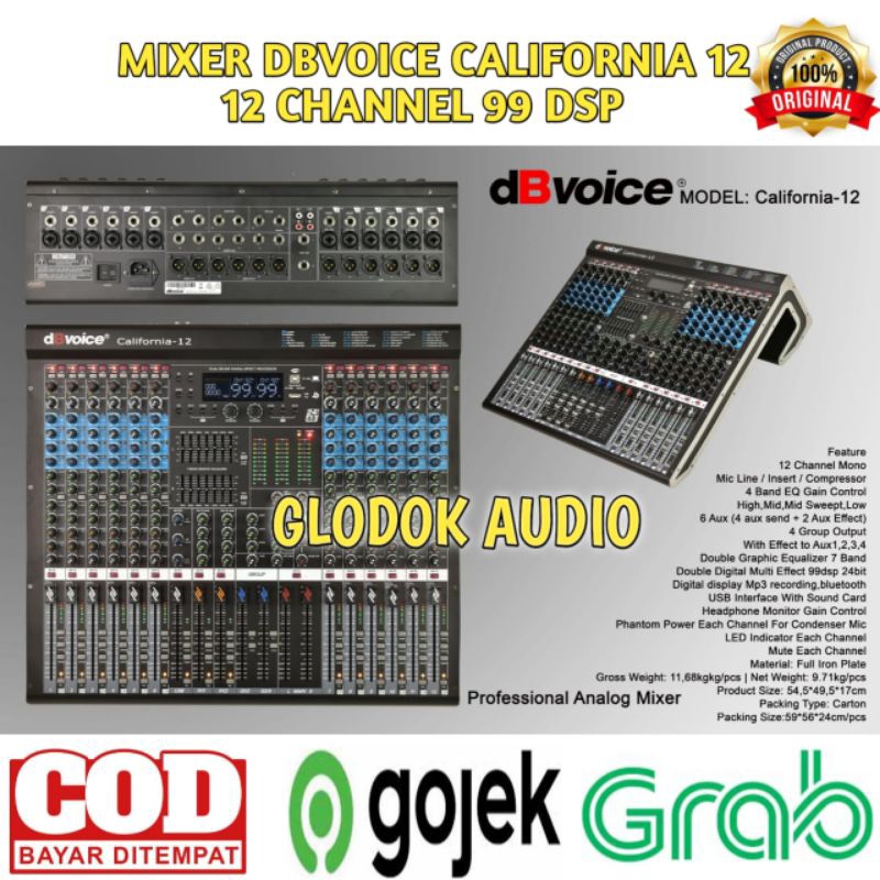 Jual Mixer Audio dBvoice California 12 Original 12 Channel Bluetooth-Usb | Shopee Indonesia