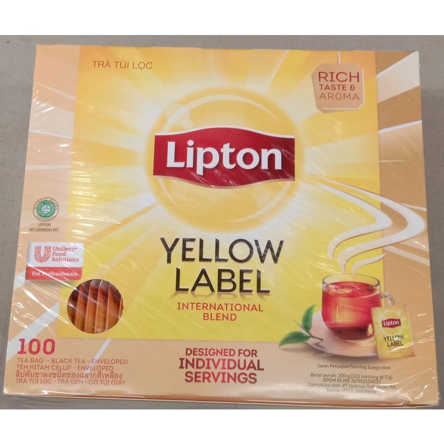 Jual Lipton Tea 100 bag / sachet - Lipton Yellow Label International ...