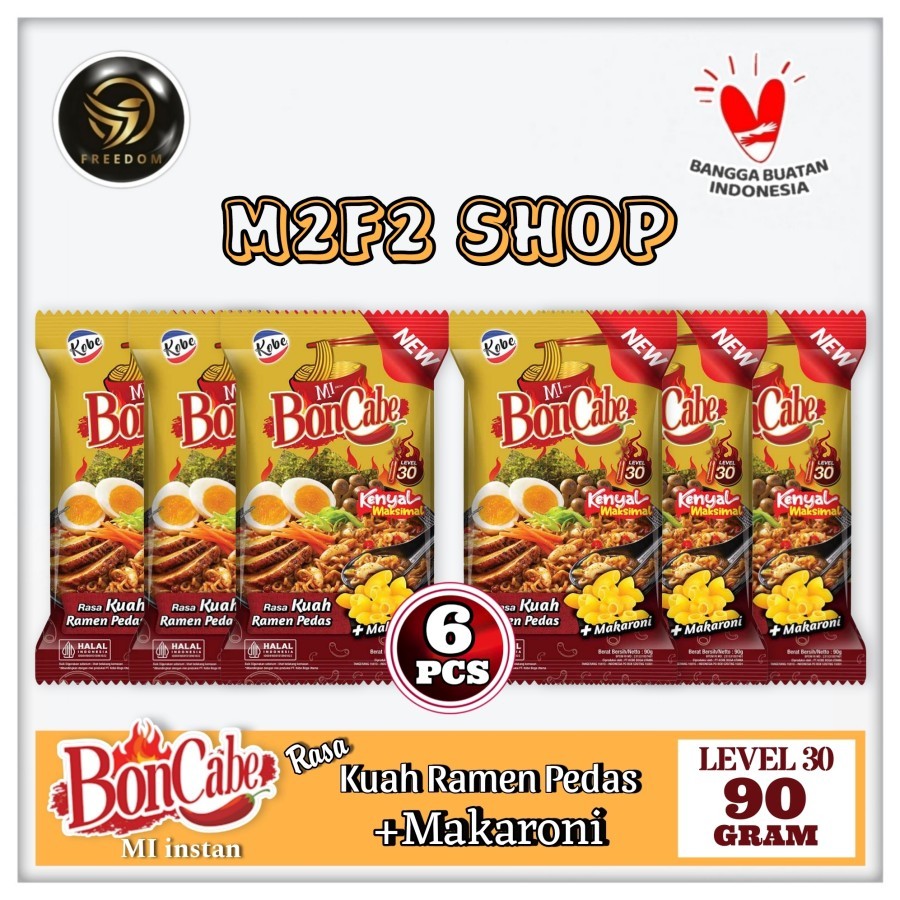 Jual Mi BonCabe Level 30 Rasa Mie Kuah Ramen Pedas + Makaroni | Bag ...