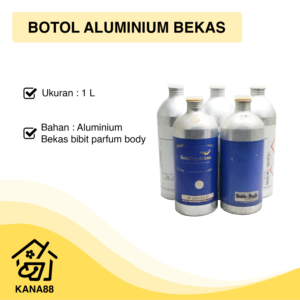 Jual Botol Aluminium Bekas 1 Liter Botol Bekas Bibit Parfum Masih Harum ...