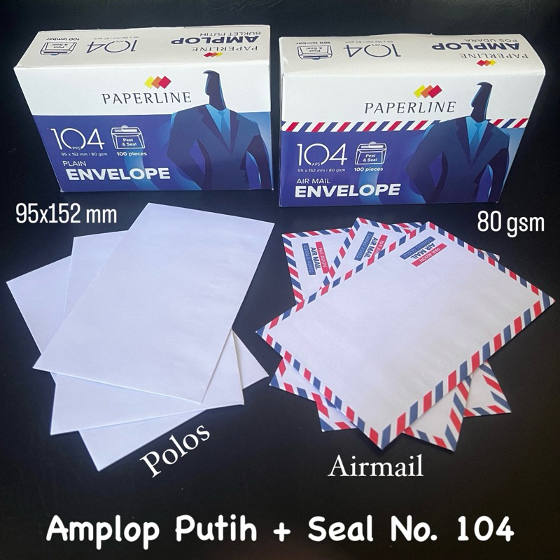 Jual Amplop Putih Paperline 104 With Seal Airmail Polos | Shopee Indonesia