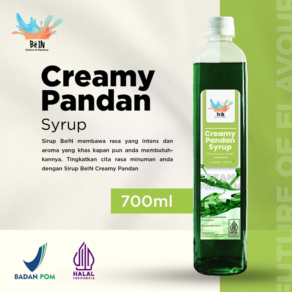 Jual BeIn Creamy Pandan Syrup - Sirup Krim Pandan 700 ml | Shopee Indonesia