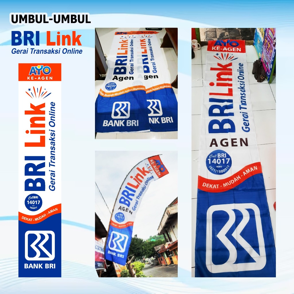 Jual Umbul umbul Agen BRILINK / BRI LINK Ready stock bisa custom nama ...