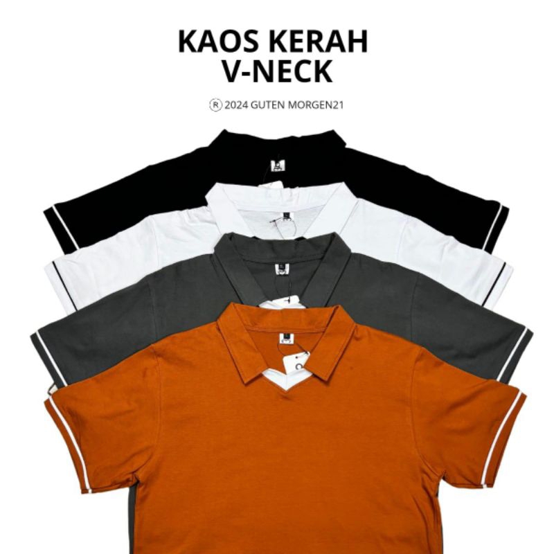 Jual Kaos Kerah V-Neck, Kaos Polo Kerah Pria, Pakaian Kerah V-Neck ...