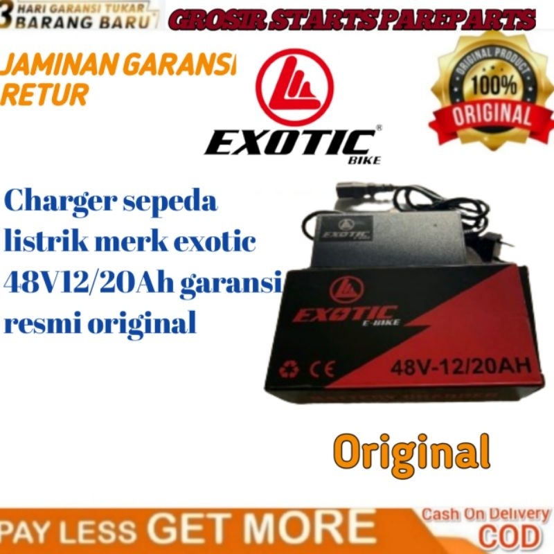 Jual Charger sepeda listrik merk exotic 48V12/20Ah garansi resmi ...