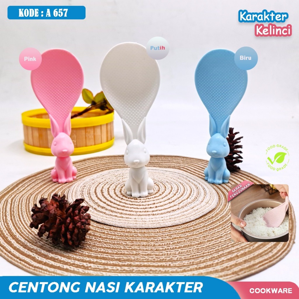 Jual CENTONG NASI GAGANG BENTUK KELINCI LUCU ENTONG NASI PLASTIK ...