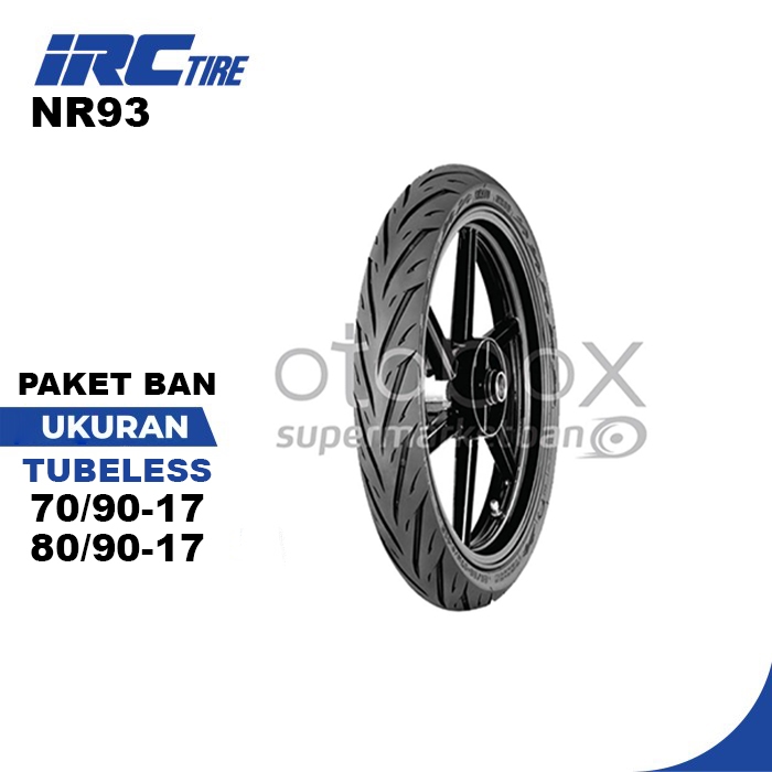 Jual PAKET BAN MOTOR IRC NR93 UKURAN 70/90 & 80/90 RING 17 TUBELESS BAN ...