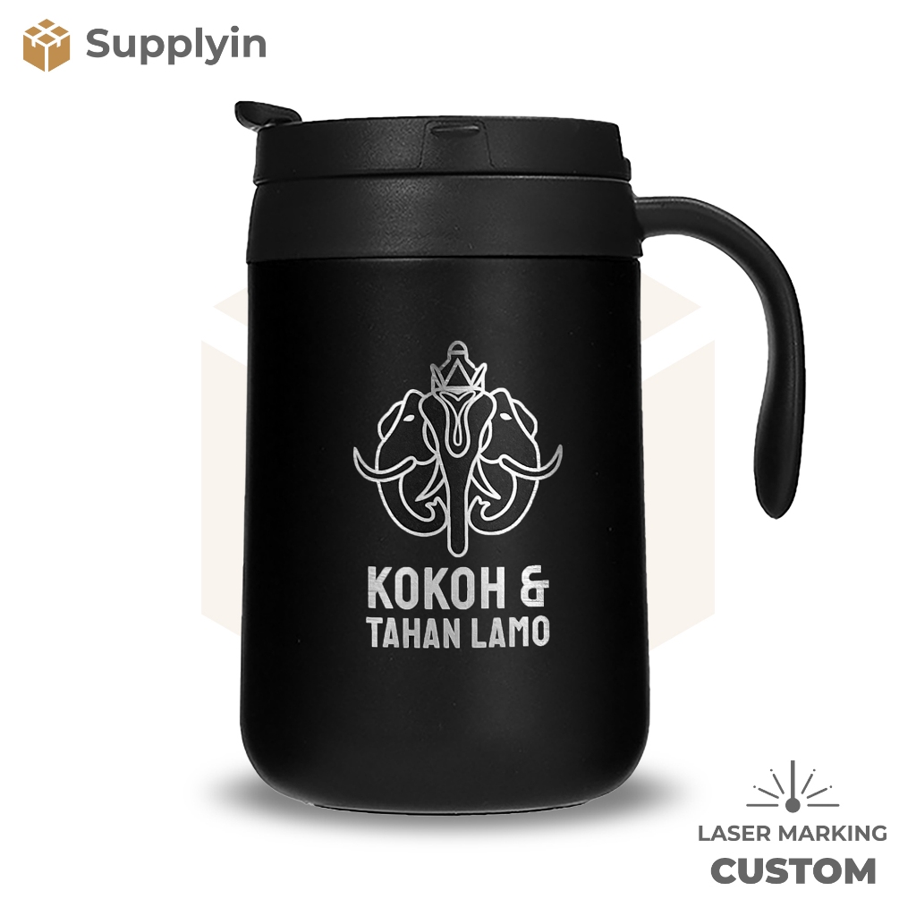 Jual Mug Coffee Custom Vacuum Insulated Stainless Steel Grafir Laser ...