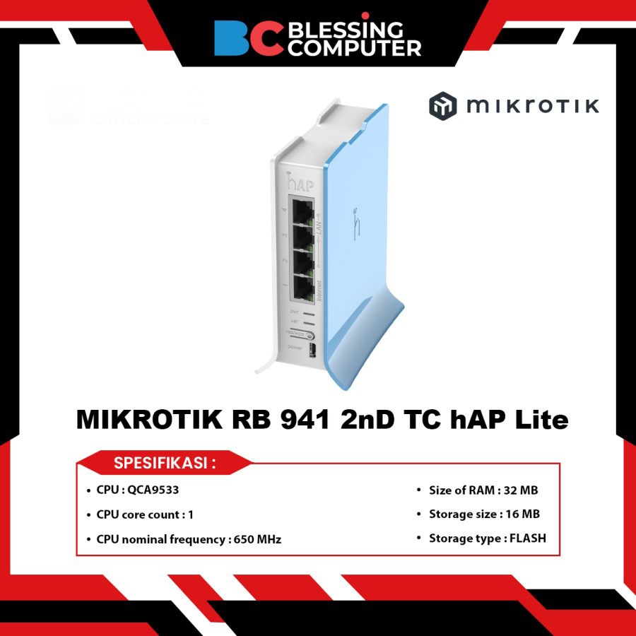 Jual MIKROTIK RB 941 2nD TC hAP Lite | Shopee Indonesia