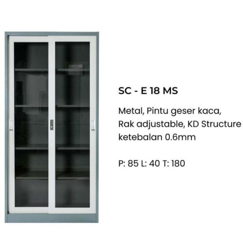 Jual lemari arsip sliding kaca lemari plat besi rak buku/ rak arsip ...