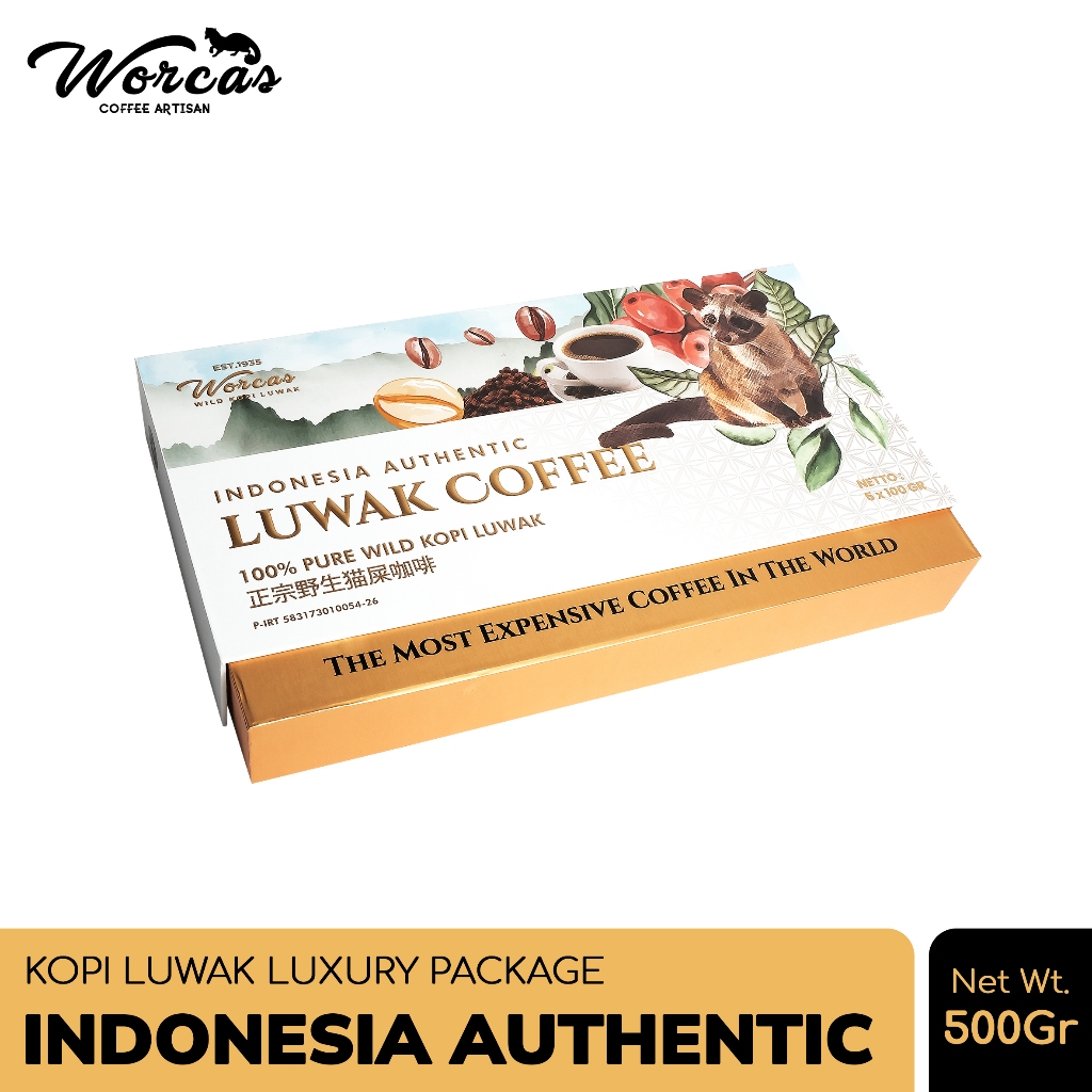 Jual WORCAS Kopi Luwak Indonesia Authentic Luxury Package 500gr ...