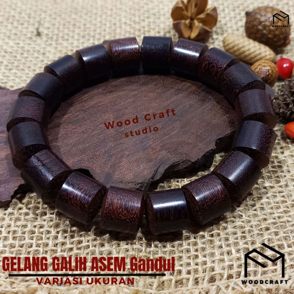 Jual Gelang Kayu Galih Asem gandul bentuk tabung varian ukuran | Shopee ...