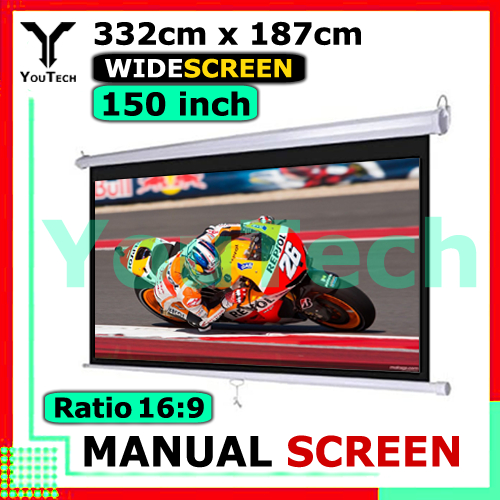 Jual Screen Projector Manual 150" Ratio 16:9 Widescreen - Layar ...