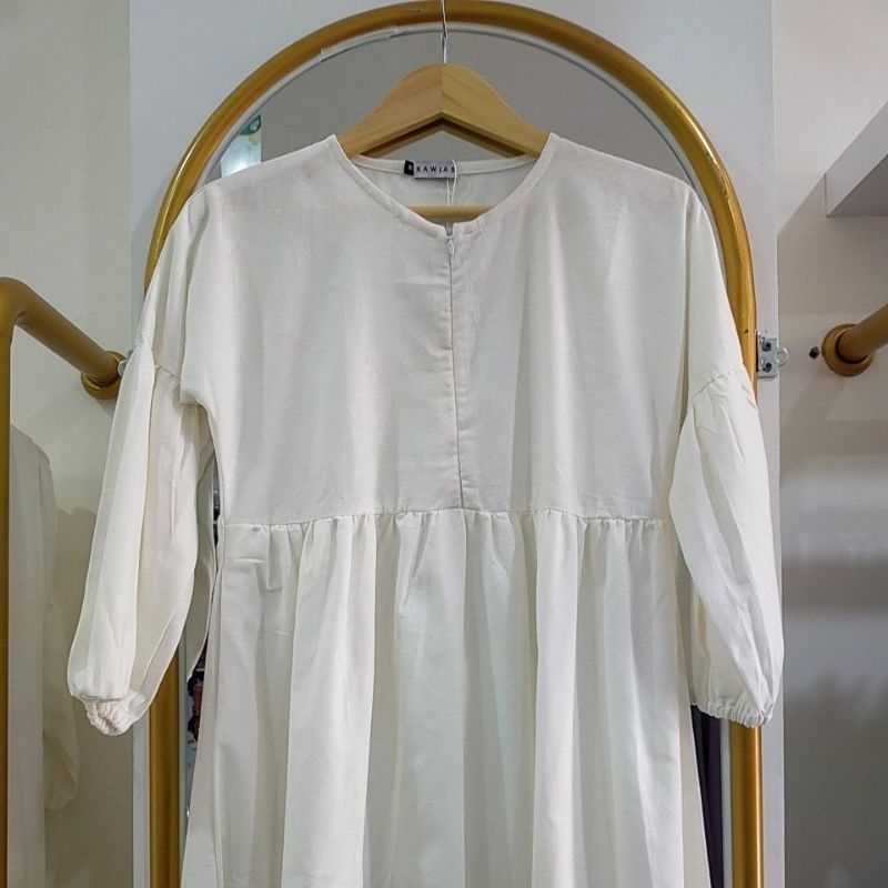 Jual Dress rawhijab linen Gamis Midi Wanita Baju Rami Kekinian Muslimah ...
