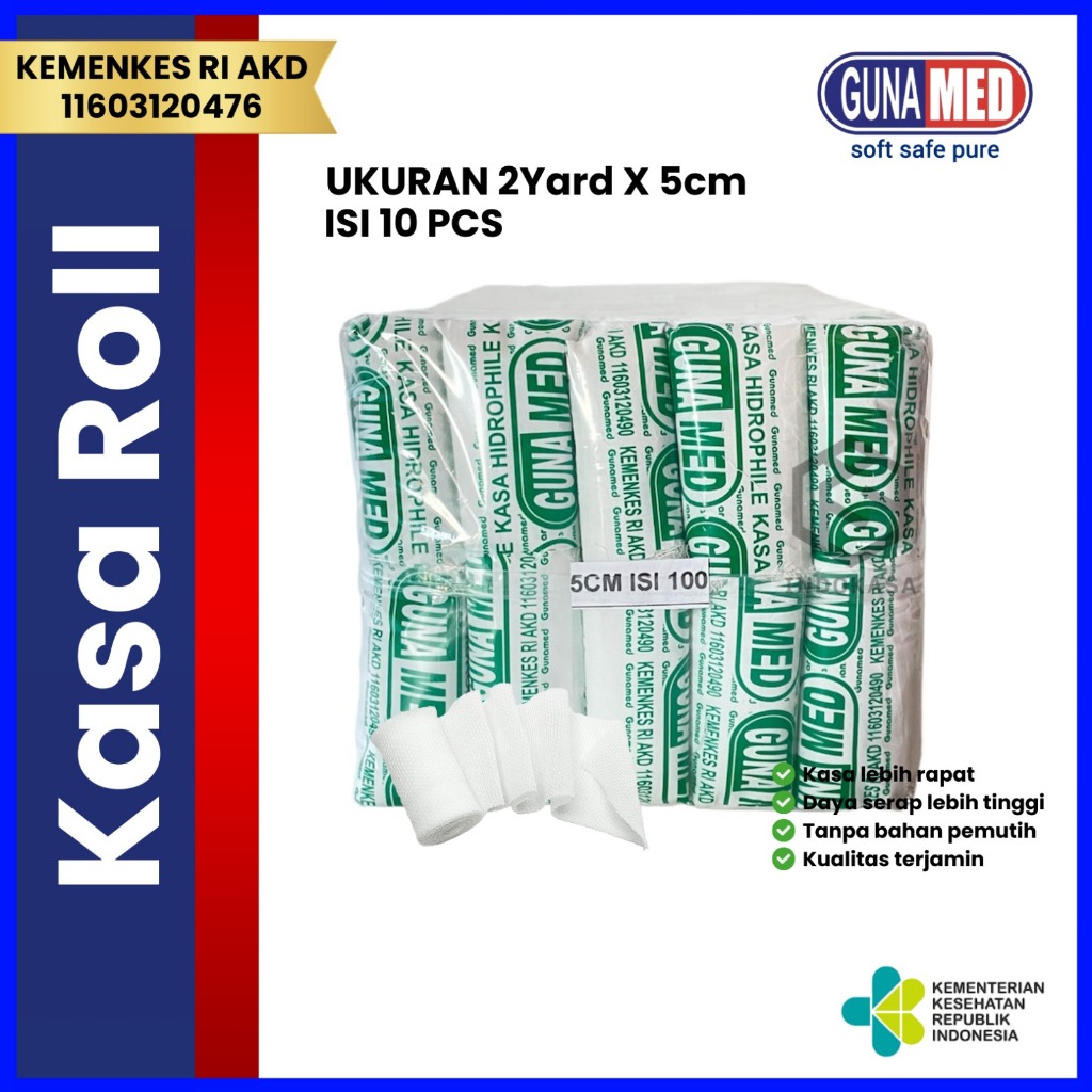 Jual GUNAMED KASA PERBAN ROLL 5CM (ISI 100ROL) HARGA MURAH | Shopee ...