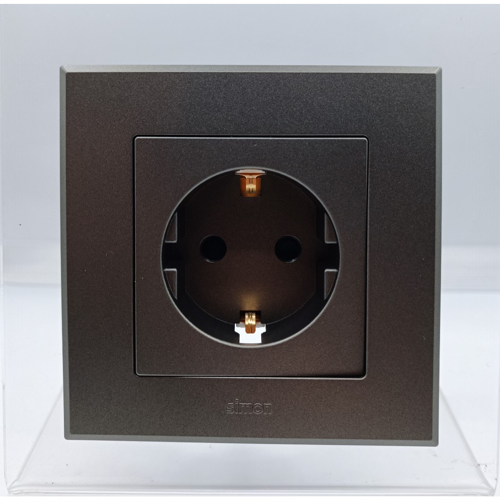 Jual SIMON E3 GREY STOPKONTAK SCHUKO / POWER OUTLET | Shopee Indonesia