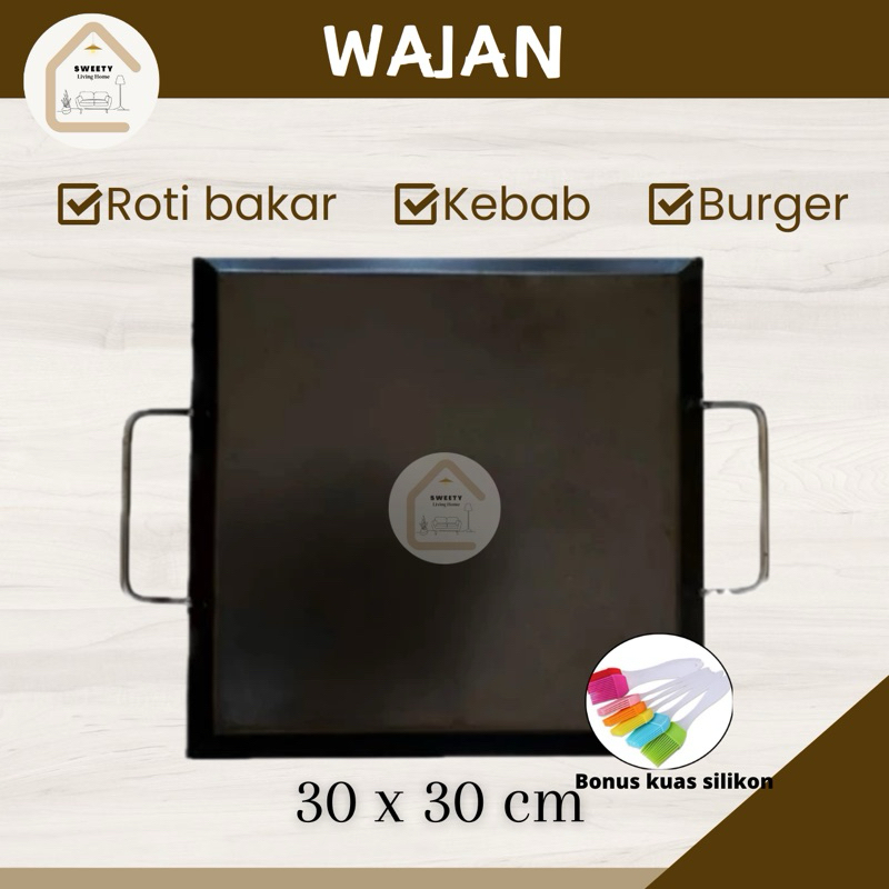 Jual Wajan kebab Wajan roti bakar Ukuran 30x30 cm Wajan baja datar ...