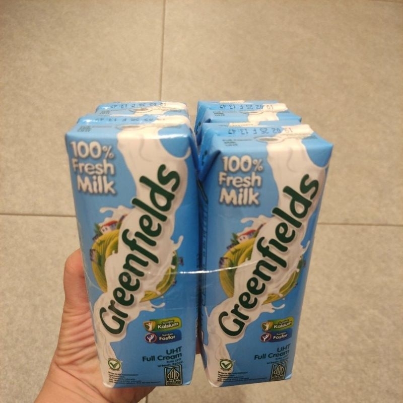 Jual GREENFIELDS SUSU UHT FULL CREAM (4pcs x 250mL) | Shopee Indonesia