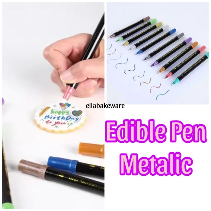 Jual Edible Pen Spidol Marker Decorating Metalic Gold | Shopee Indonesia