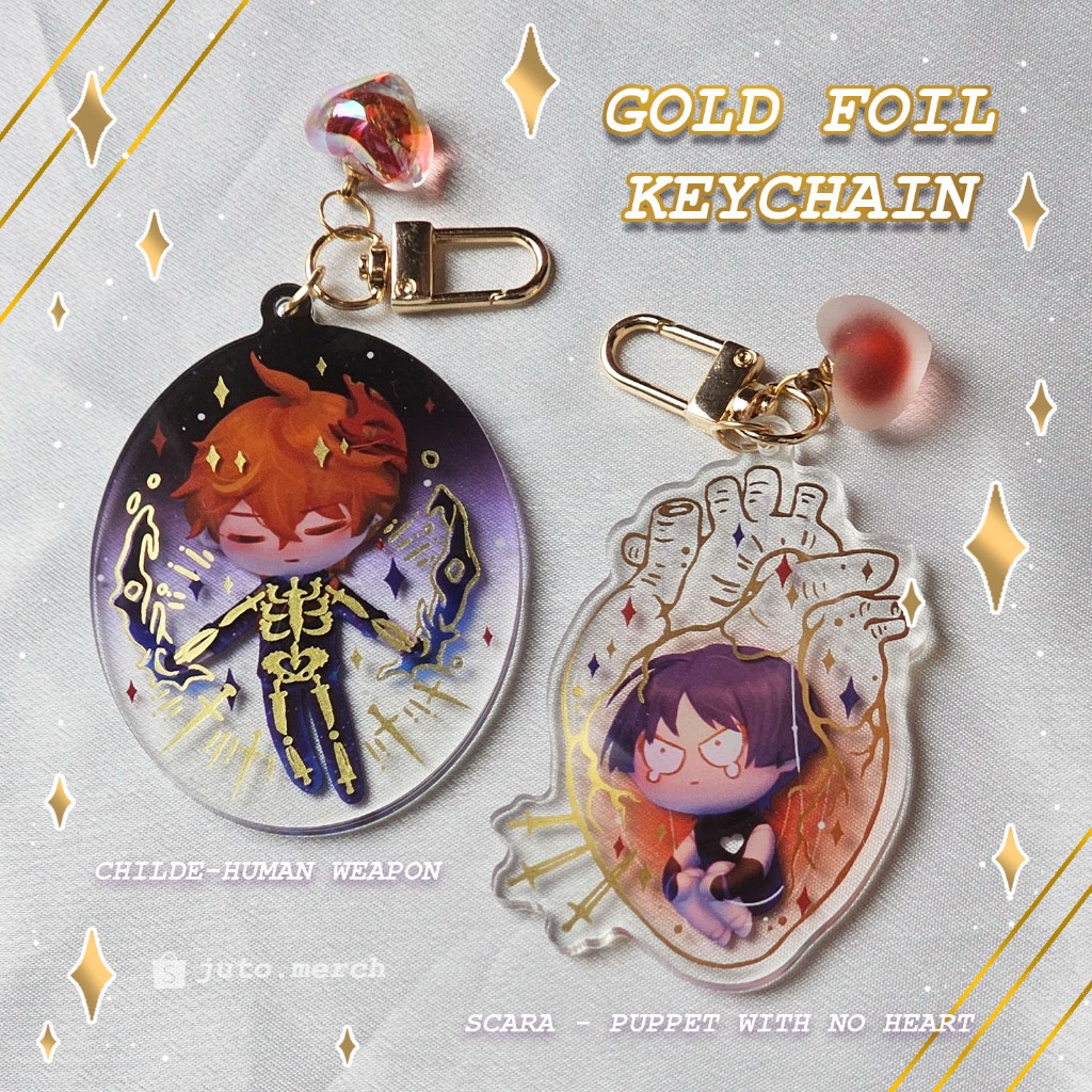Jual GOLD FOIL KEYCHAIN CHILDE SCARAMOUCHE (FAN MERCH) | Shopee Indonesia