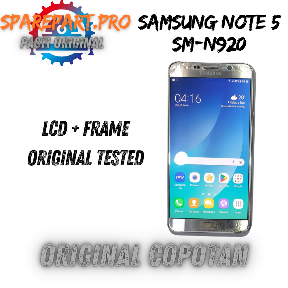 Jual LCD SAMSUNG NOTE 5 SM-N920 ORIGINAL COPOTAN SUPER AMOLED TESTED ...