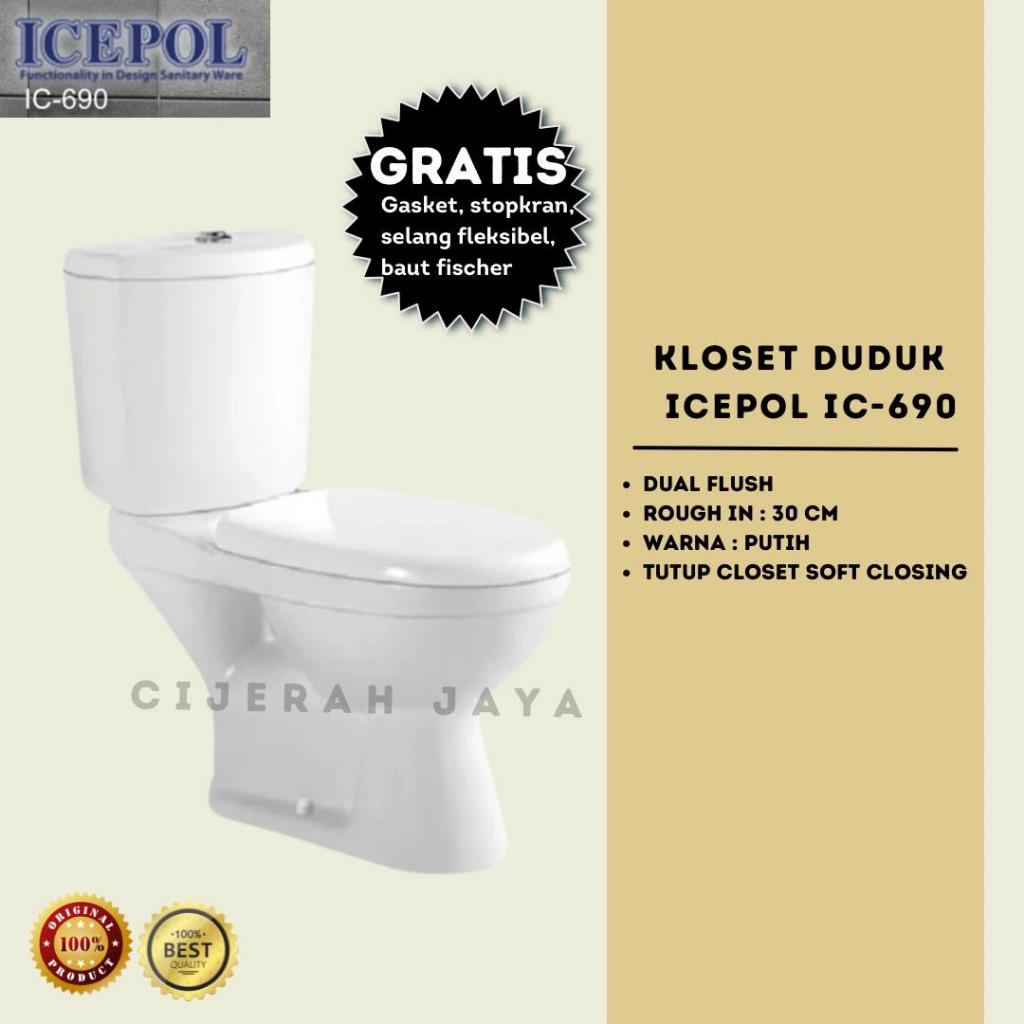 Jual KLOSET DUDUK ICEPOL SOFT CLOSE IC690 IC 690 / CLOSET DUDUK ...