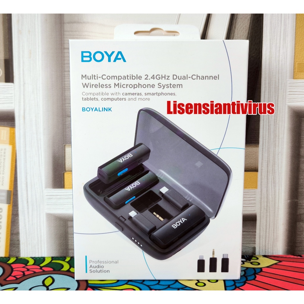 Jual BOYA LINK BLACK All in One 2.4GHz Dual Channel Wireless Microphone ...