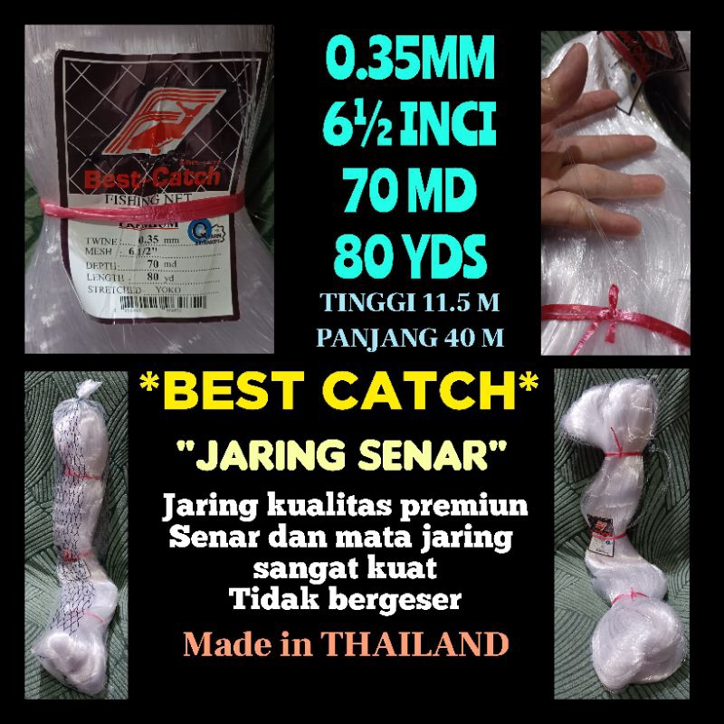 Jual JARING SENAR BESTCATCH 0.35MM 6½ YOKO DOUBLE KNOT FISHING NET ...