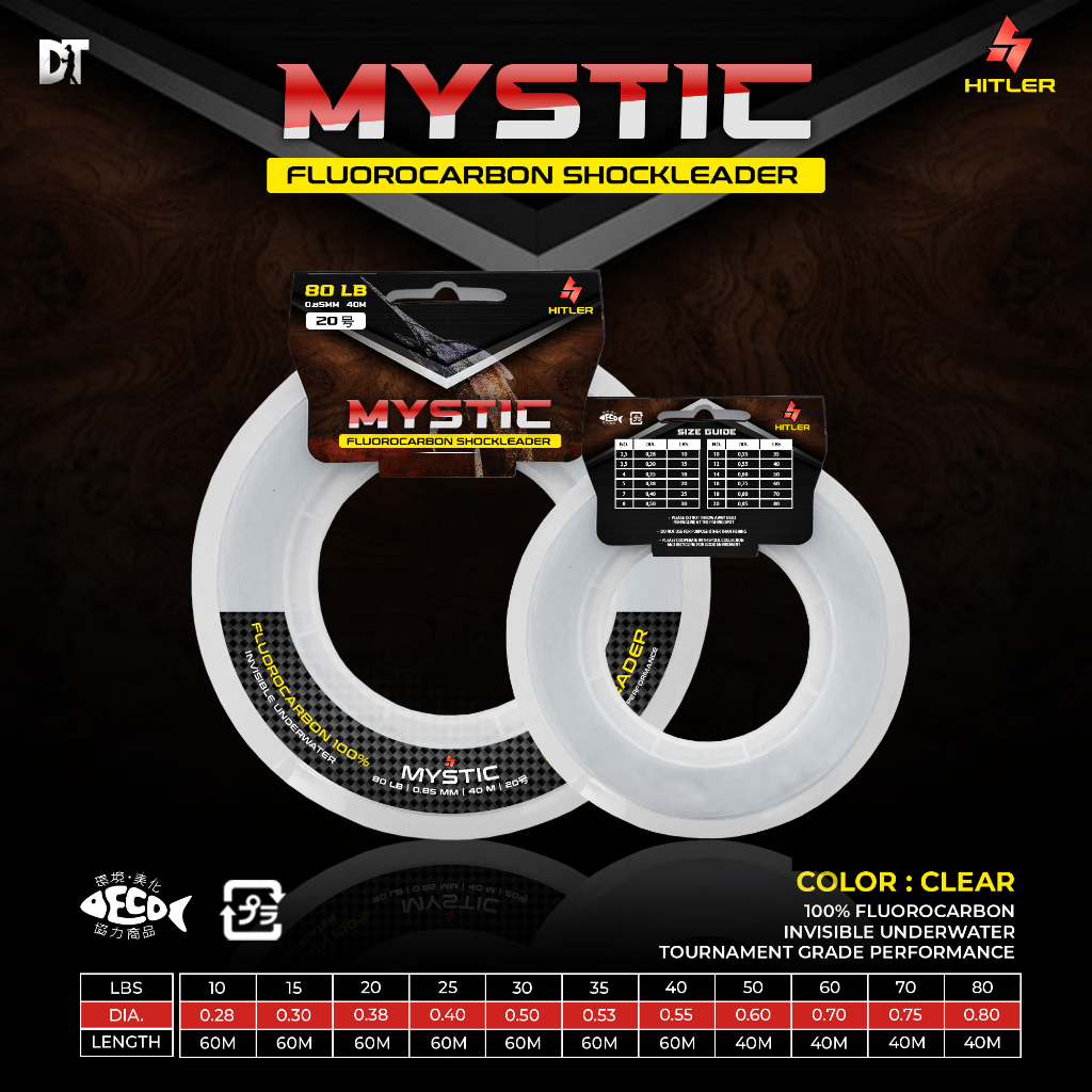 Jual SENAR LEADER MYSTIC FLOUROCARBON SENAR PANCING 10 15 20 25 30 40 ...