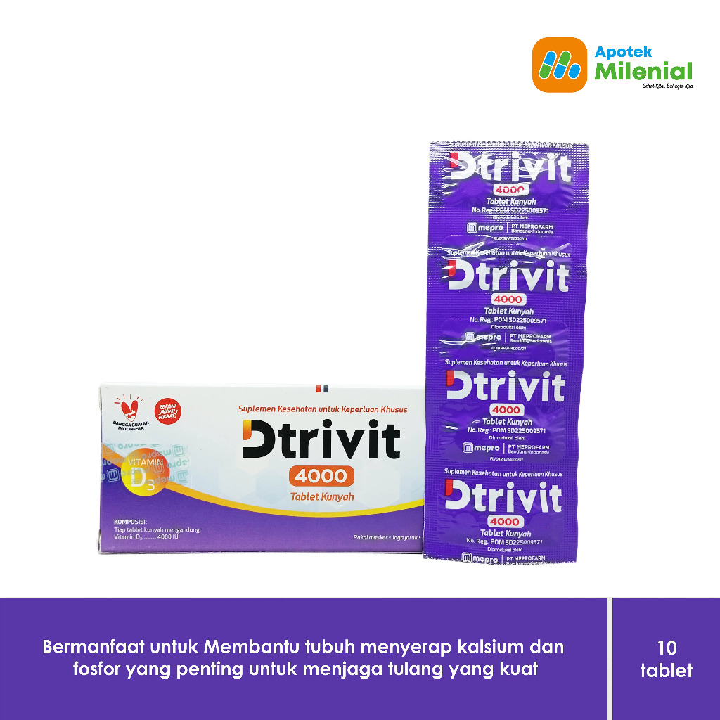 Jual Dtrivit 4000 IU Harga Perstrip 10 Tablet / Memenuhi Kebutuhan ...