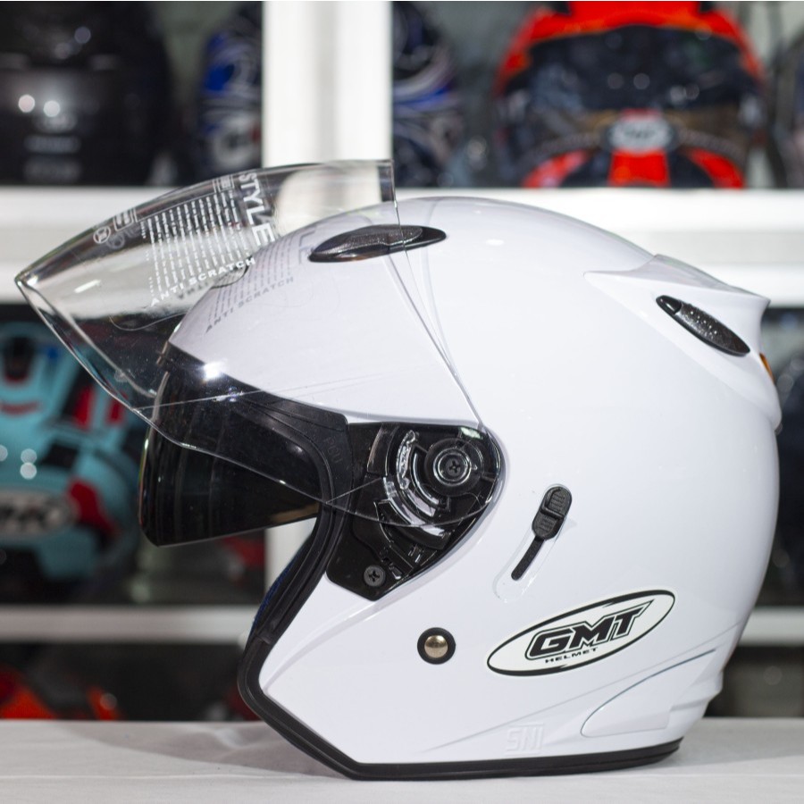 Jual TOP PRODUCT Helm Half Face GMT Original Double Visor Helem Motor ...