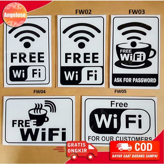 Jual PAPAN AKRILIK, STIKER, DESAIN FREE WIFI 15 X 21 CM | Shopee Indonesia