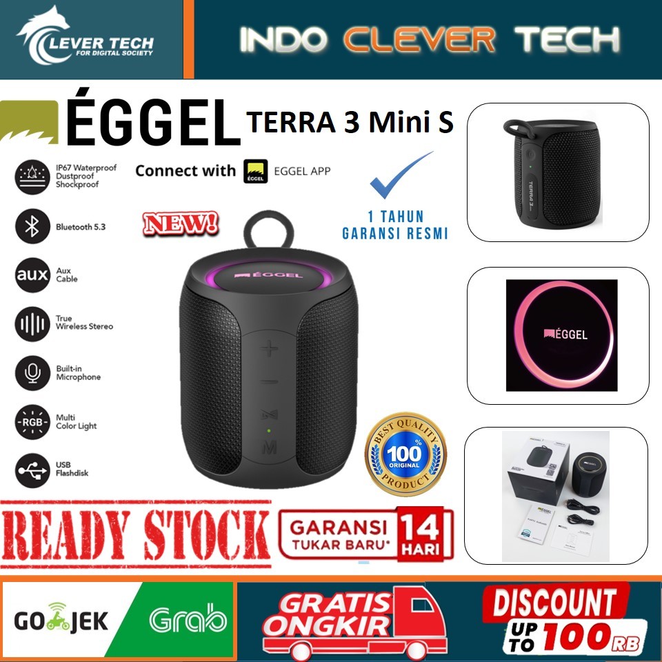 Jual Eggel Terra 3 Mini S 360 Waterproof Bluetooth Speaker RESMI ...