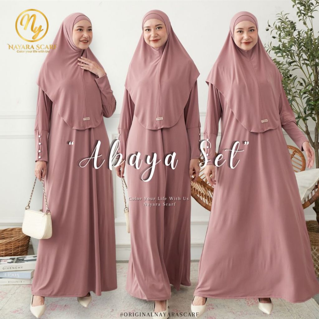 Jual Innara Abaya set Basic Gamis Plain Umrah Jersey Korea by NAYARA ...