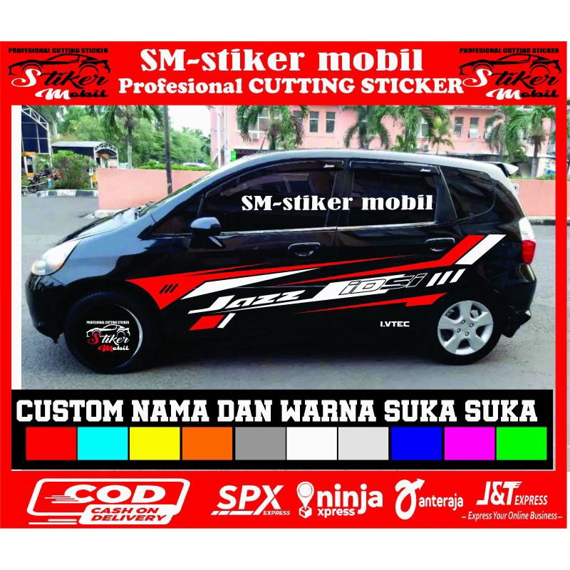 Jual stiker mobil honda jazz stiker variasi body samping stiker cutting ...
