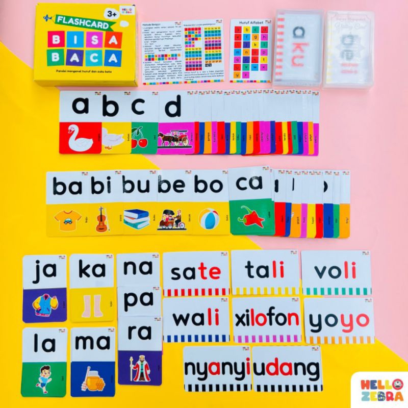 Jual Flash Card Bisa Baca• Flash Card Baca• Kartu Baca Anak | Shopee ...