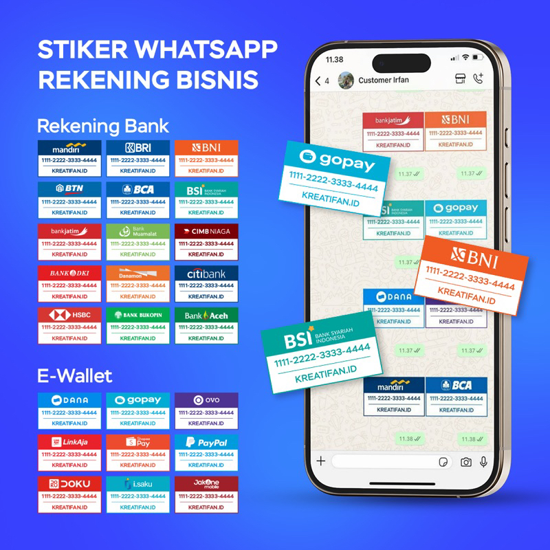 Jual Stiker Rekening WhatsApp Untuk Bisnis | Shopee Indonesia